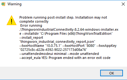 Strange error on executing installation action for... - PTC Community